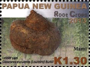 Stamp: Lesser Yam (Dioscorea esculenta) (Papua New Guinea(Root crops ...
