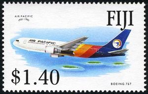 Stamp: Boeing 767 (Fiji(40th Anniversary of Air Pacific) Mi:FJ 651,Sn ...