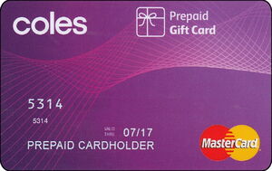 Gift Card: Coles (MasterCard, Australia(Coles) Col:AU-MA-CO-001-1707 💳
