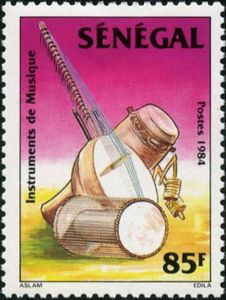 Stamp: Kora and Drums (Senegal(Musical Instruments) Mi:SN 845,Sn:SN 638 ...