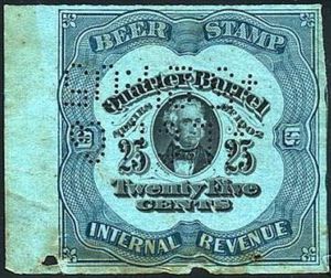 Stamp: Beer/Benton (United States of America: Revenue Stamps(Beer Tax ...