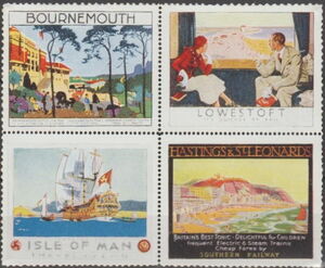 Stamp: Block of 4 Poster Stamps (United Kingdom: Cinderella Stamps ...