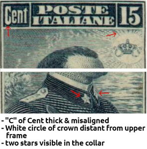 Stamp: King Vittorio Emanuele III (1869-1947) facing right, recess ...