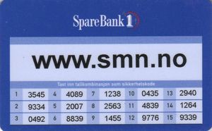 Bank Card: SpareBank 1 - www.smn.no (Sparebanken Sør, NorwayCol:NO-GM-0002