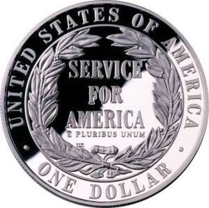 Coin: 1 Dollar (National Community Service) (United States of America ...