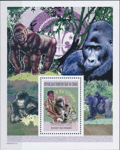 Stamp: Scout and Gorillas (Congo, Democratic Republic (Kinshasa ...