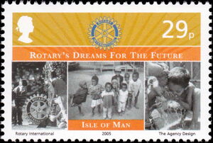 Stamp: Planting Tree (Isle of Man(Rotary International (Europa C.E.P.T ...