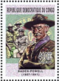 Stamp: Baden-Powell and scouts (Congo, Democratic Republic (Kinshasa ...