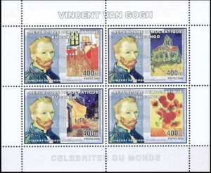 Selo: Vincent van Goh and paintings (Congo, República Democrática ...