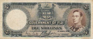 Banknote: 5 Shillings (Fiji(1937-1951 Issue) Wor:P-37b