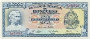 Billete de Banco: 50 Lempiras (Honduras(1953-1972 Issue) Wor:P-54a