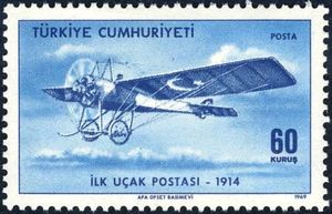 Stamp: First airmail flight (Türkiye (Turkey)(First airmail flight 2v ...