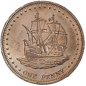 Coin: 1 Penny (Portuguese 'Carrack') (Tristan da Cunha(Z001 ...