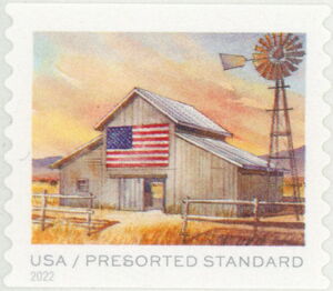 Stamp: Barn in Summer (United States of America(Flags on Barns (2022 ...