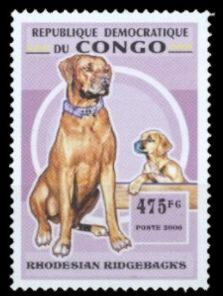 Stamp: Rhodesian Ridgebacks (Congo, Democratic Republic (Kinshasa)(Dogs ...