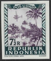 Stamp: Hot Springs, Java (Indonesia(Vienna Printings - RepUblik) Dai:ID ...