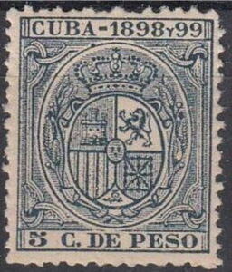 Stamp: Coat of Arms 1898y99 (Cuba: Revenue Stamps(Revenues : Timbre ...
