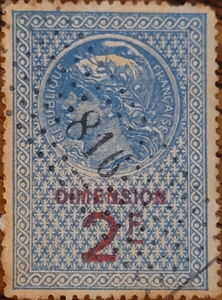 Stamp: Dimension (France: Revenue Stamps(Dimension) Yt:FR DI68