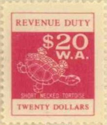 Stamp: Short Necked Tortoise (Western Australia: Revenue Stamps(Revenue ...