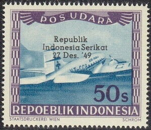 Stamp: Red Cross Airplane (Indonesia(Vienna Printings - RepOEblik ...