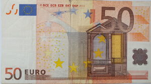 Cédulas: 50 Euro (União Européia (UE)(2002 (2002-2003) "Signature ...