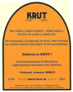 Drink Label: Krut Gold (Cerveza Krut,S.L., SpainCol:ES-BEER-004084