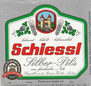 Drink Label: Schiessl Silber-Pils (Brauerei Schiessl, Amberg, Germany ...