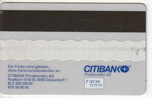 Bank Card: CITIBANK - Citicard (Citibank, Germany, Federal RepublicCol ...