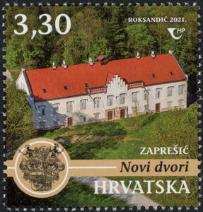 Stamp: Novi Dvori Castle, Zaprešić (Croatia(Castles (2021)) Mi:HR 1520 ...