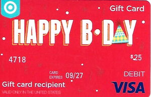 Gift Card: Happy Birthday (Visa, United States of America(Target) Col ...