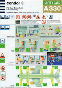 Safety Card: A 330 Airbus 330-200 (Condor, Germany, Federal RepublicCol ...
