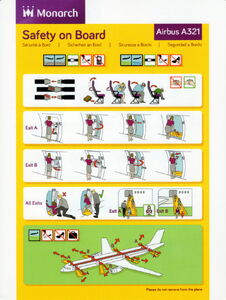 Safety Card: Airbus A321 (Monarch Airlines, United Kingdom of Great ...