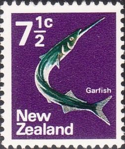 Stamp: Garfish (New Zealand(Definitives (1970-76)) Mi:NZ 526,Sn:NZ 447 ...