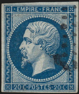 Stamp: Emperor Napoleon III (France(Emperor Napoleon III) Yt:FR 14Ad,Sg ...