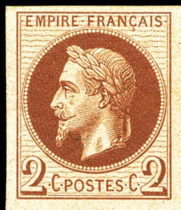 Stamp: Emperor Napoléon III (France(Emperor Napoleon III with laurel ...