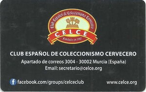 Tarjeta Funcional: CELCE Club Collc.Españoles de Cerveza (Clubs ...