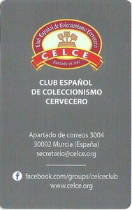 Tarjeta Funcional: CELCE Club Collc.Españoles de Cerveza (Clubs ...