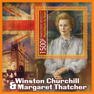 Timbre: Winston Churchill and Margaret Thatcher (Niger: Timbres ...