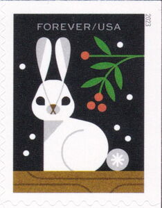 Stamp: Rabbit (United States of America(Winter Woodland Animals (2023 ...