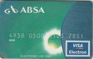 Bank Card: Absa (Absa, South AfricaCol:ZA-VE-0001.03