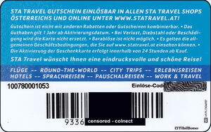 Gift Card: Boat (StaTravel, Austria(Reisegutschein) Col:AT-STA-Travel-001