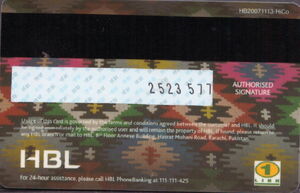 Bank Card: Hbl (Habib Bank Ltd,, PakistanCol:PK-UP-0015
