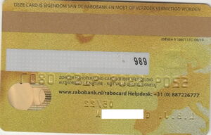 Bank Card: RaboCard (Rabobank, NetherlandsCol:NL-MC-0038