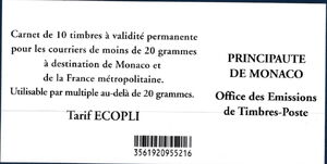 Stamp: Coat of Arms of Monaco (2022 Imprint Date) (MonacoSn:MC 2863e,Yt ...