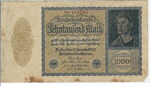 Banknote: 10,000 Mark (Germany(1922 1st Issue - Reichsbanknote ...