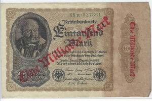 Banknote: 1 Milliarde Mark (Germany(1923 7th Issues - Reichsbanknote ...