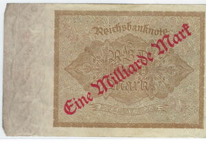 Banknote: 1 Milliarde Mark (Germany(1923 7th Issues - Reichsbanknote ...
