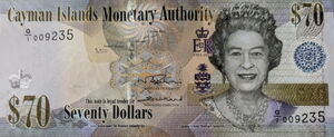 Billete de Banco: 70 Dollars (Islas Caimán(2023 Issue "Platinum Jubilee ...