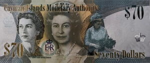 Billete de Banco: 70 Dollars (Islas Caimán(2023 Issue "Platinum Jubilee ...