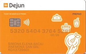 Bank Card: Up Dejun (Up Romania, RomaniaCol:RO-MC-0421.02
